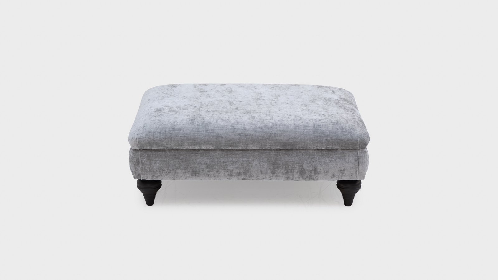 Valentine Grey Velvet Footstool | Clearance | John Sankey